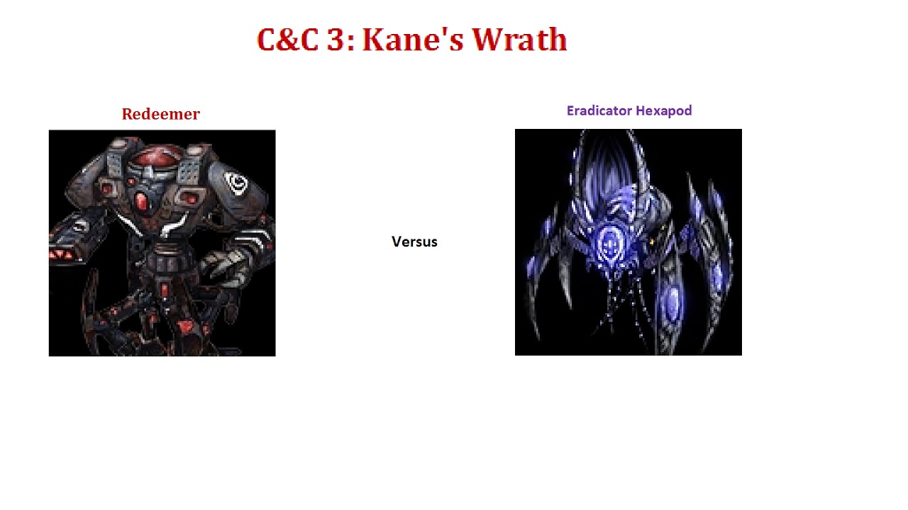 C&C 3: Kane's Wrath - Redeemer versus Eradicator Hexapod - YouTube