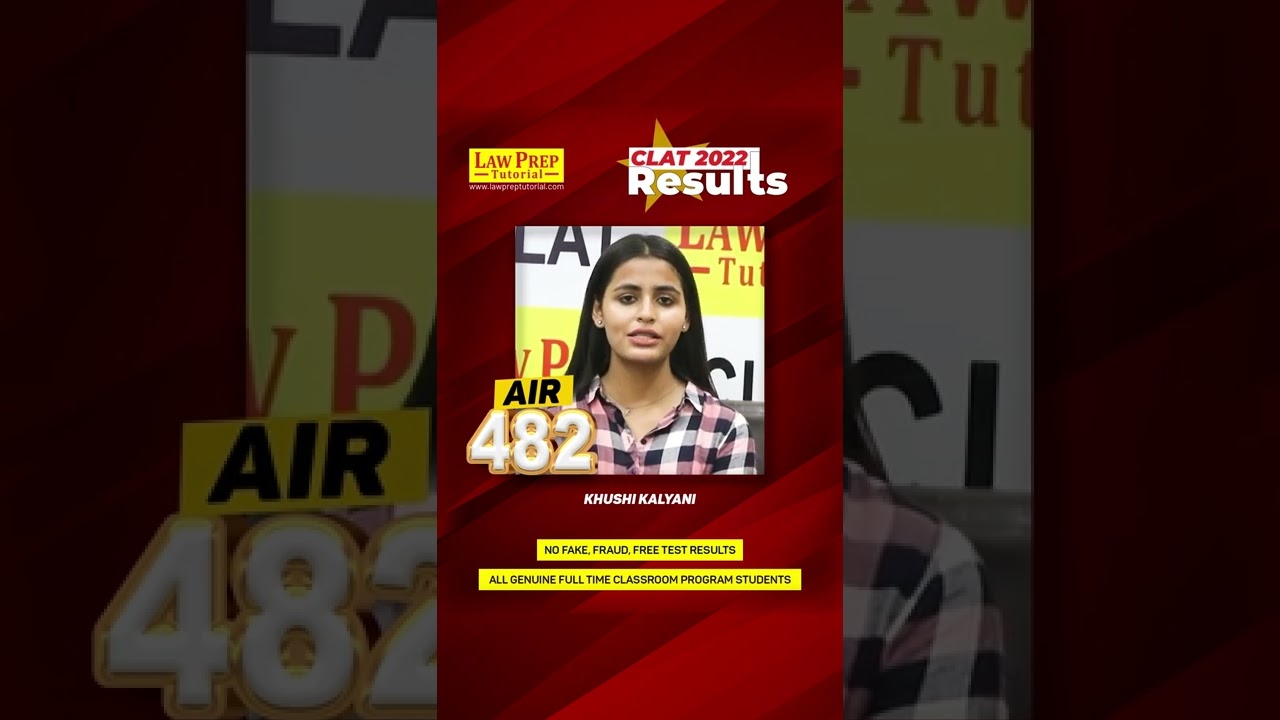 CLAT 2022 Result Success Story of Khushi Kalyani Gautam HNLU Raipur | Law Prep Tutorial Ranchi ...