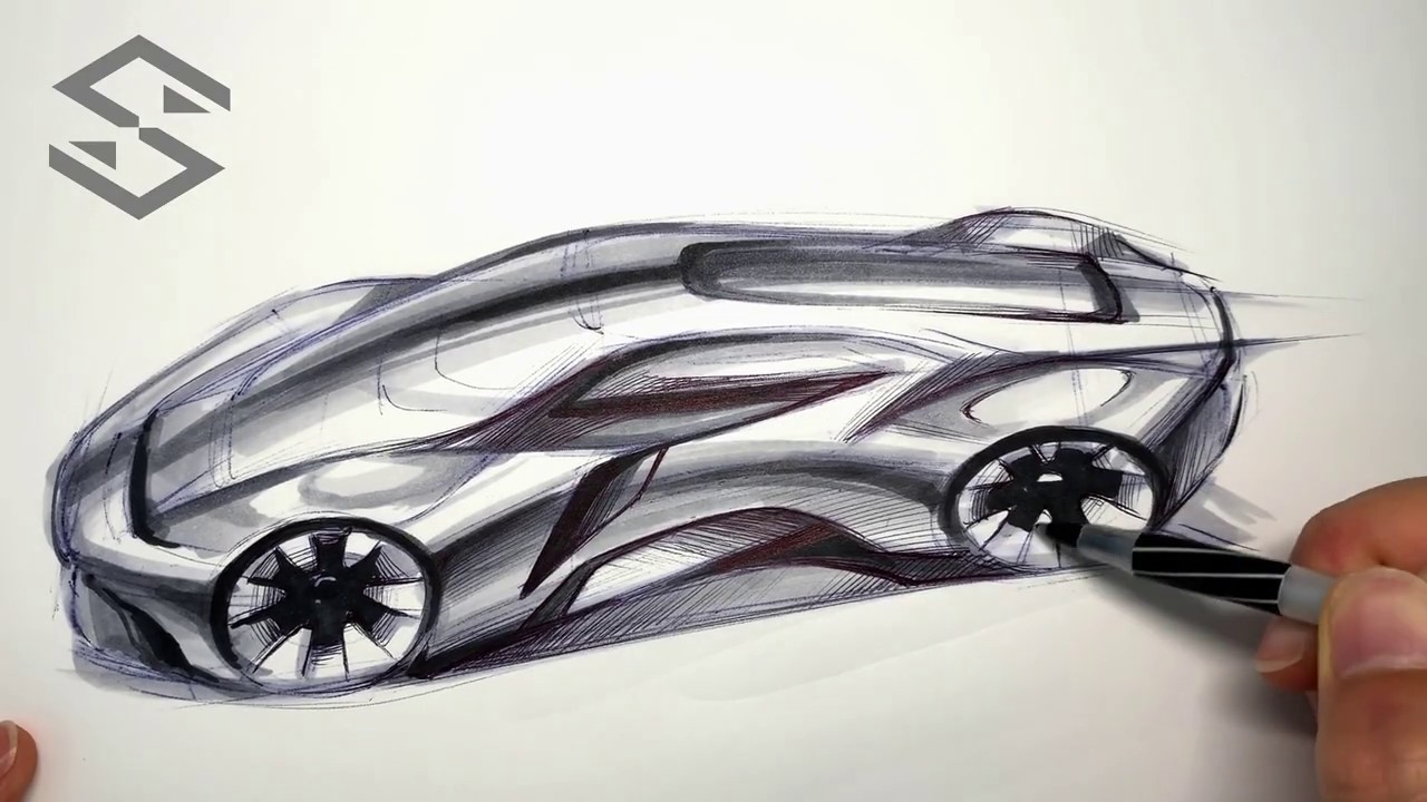 Car Design Marker sketch - Tip Up View - YouTube