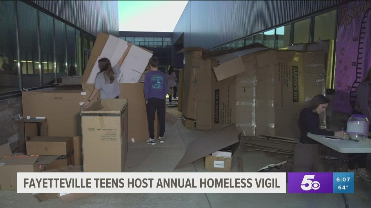 Fayetteville Teens host annual homeless vigil - YouTube
