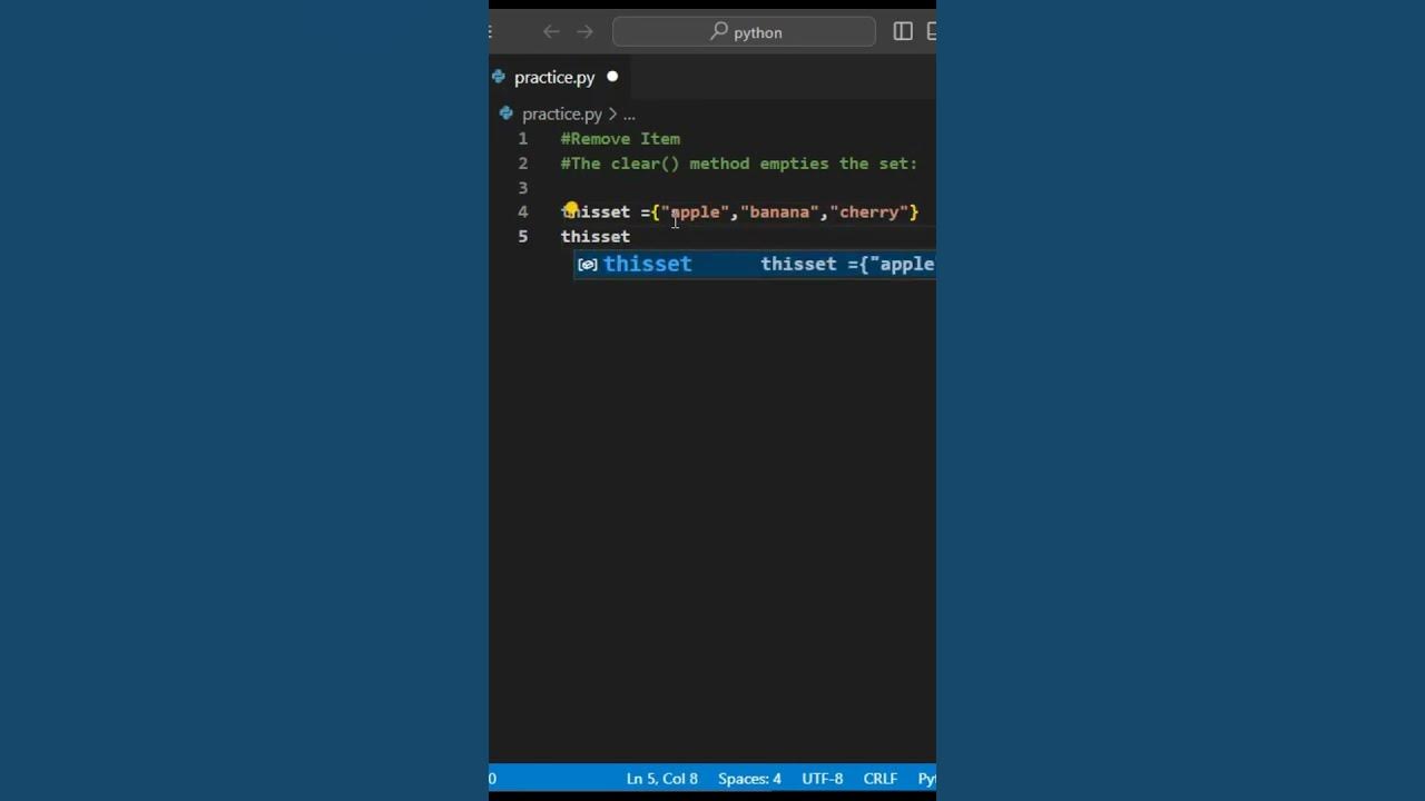 Remove Item Python Pythonprogramming Coding Code Programming Youtube
