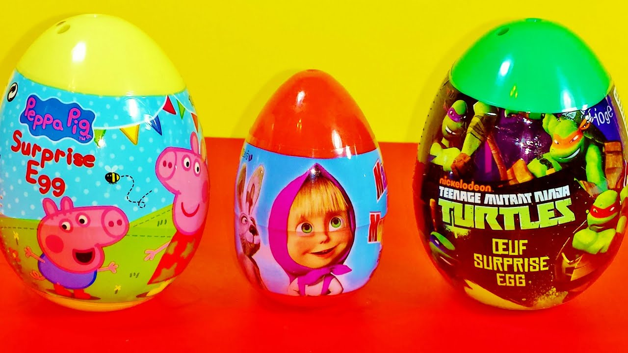 Surprise Eggs Маша и Медведь Peppa pig masha and the bear Teenage ...