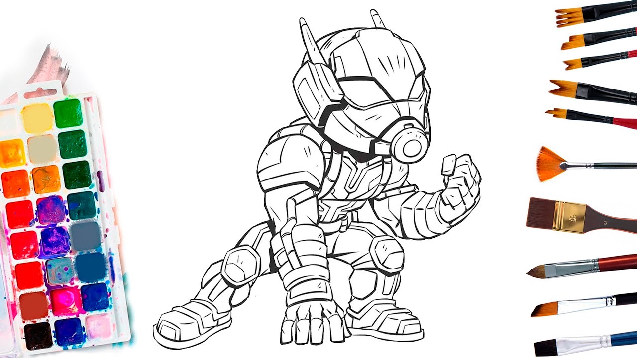 Ant Man Coloring And Drawing | Marvel Super Hero Coloring Page | Ant ...