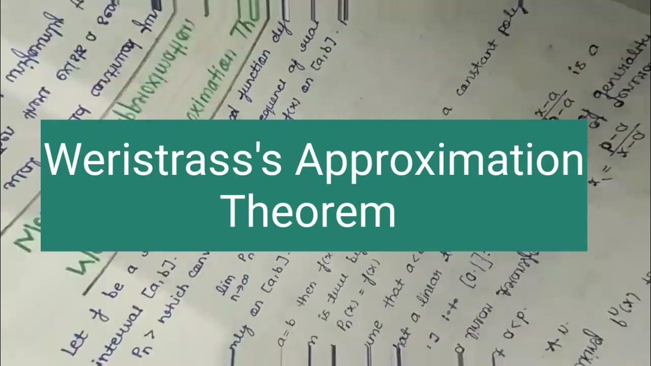 Weristrass's Approximation Theorem| Real Analysis: Complete proof|#realanalysis - YouTube