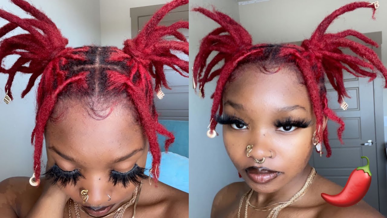 DYING MY 4C LOCS FOR THE FIRST TIME | HOT CHERRY 🍒 RED - YouTube