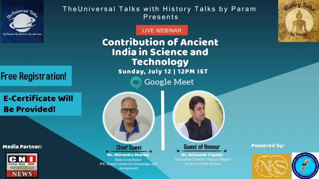 Webinar on Contribution of Ancient India in Science and Technology ...