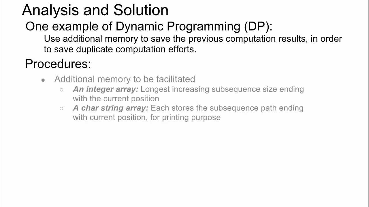 Programming Interview 49 Print Longest Increasing Subsequence Lis Using Dynamic Programming