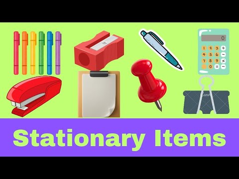 Stationary Items||Learn Stationary Items In English With Picture ...