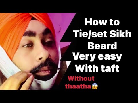 How to tie sikh beard || tie sikh beard || snappy || beard set kro 2 ...