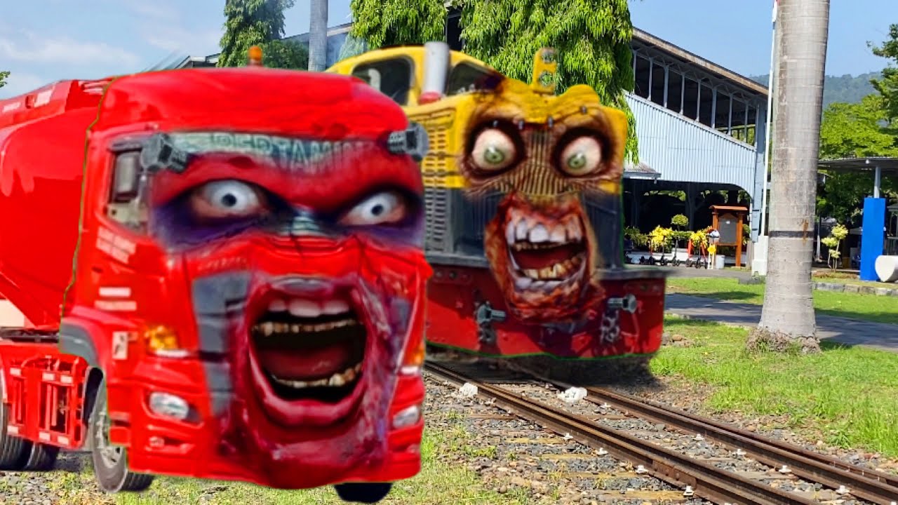 Wow.. Ada Truk Pertamina, Truk Tronton Besar, Kereta Api Horor dan Bus ...