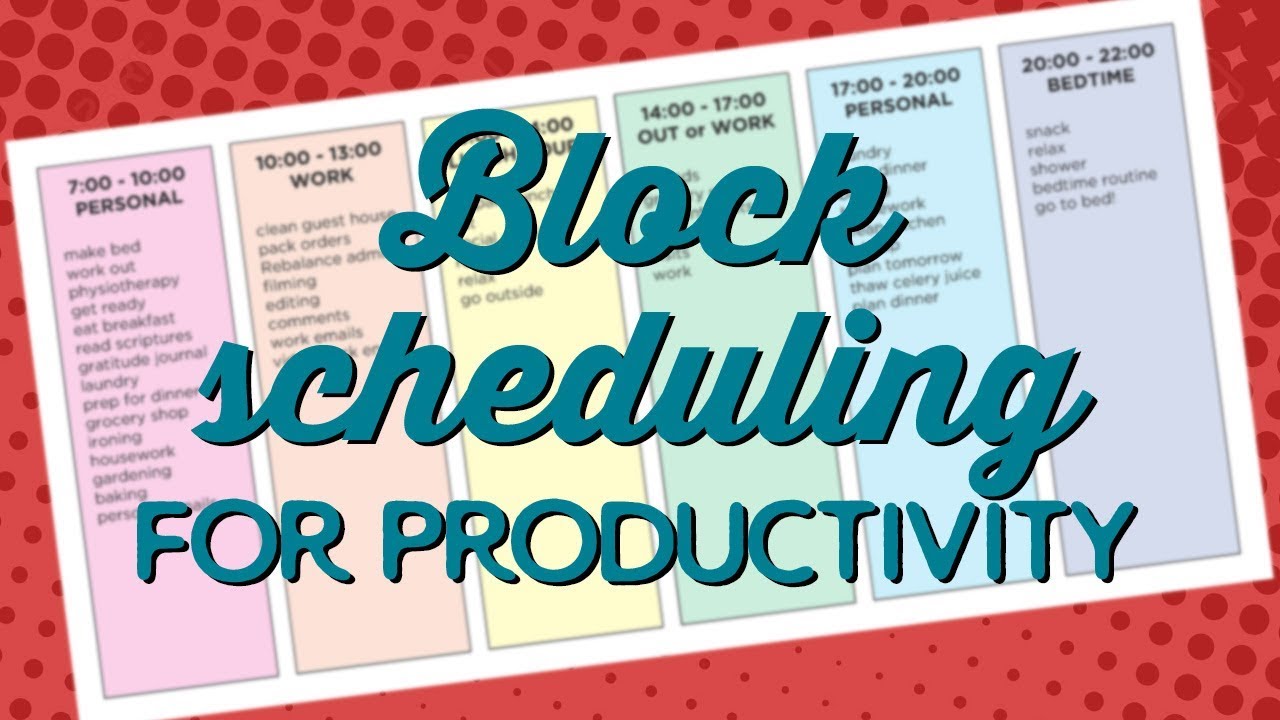 Block Scheduling for Productivity | A Thousand Words - YouTube