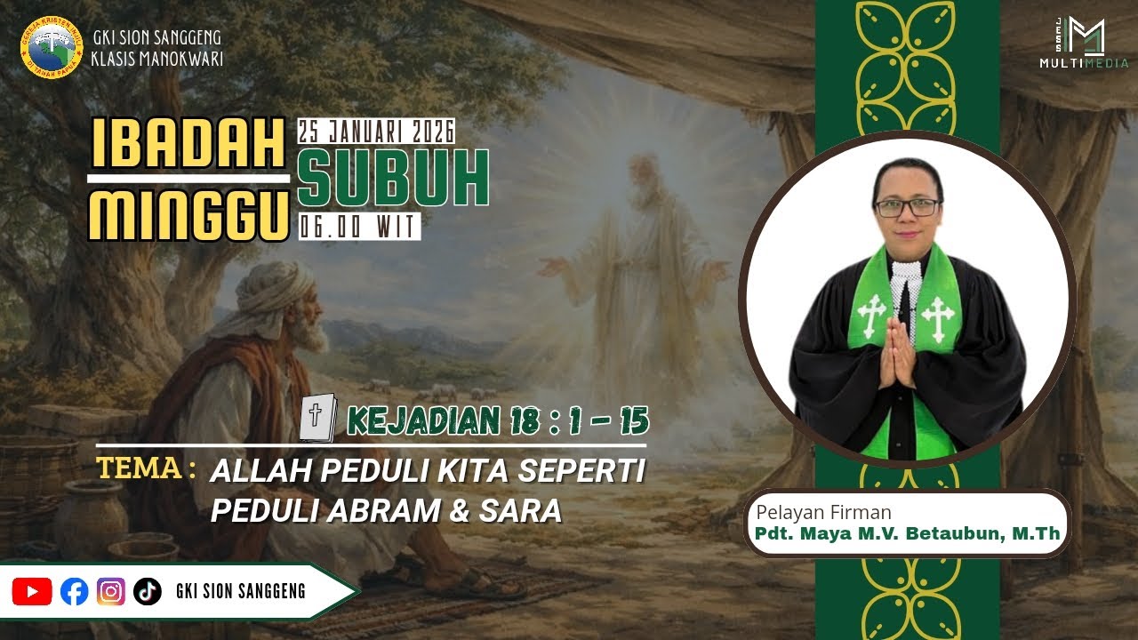 IBADAH MINGGU SUBUH | 25 JANUARI 2026 | PELAYAN FIRMAN : PDT. MAYA M.V ...