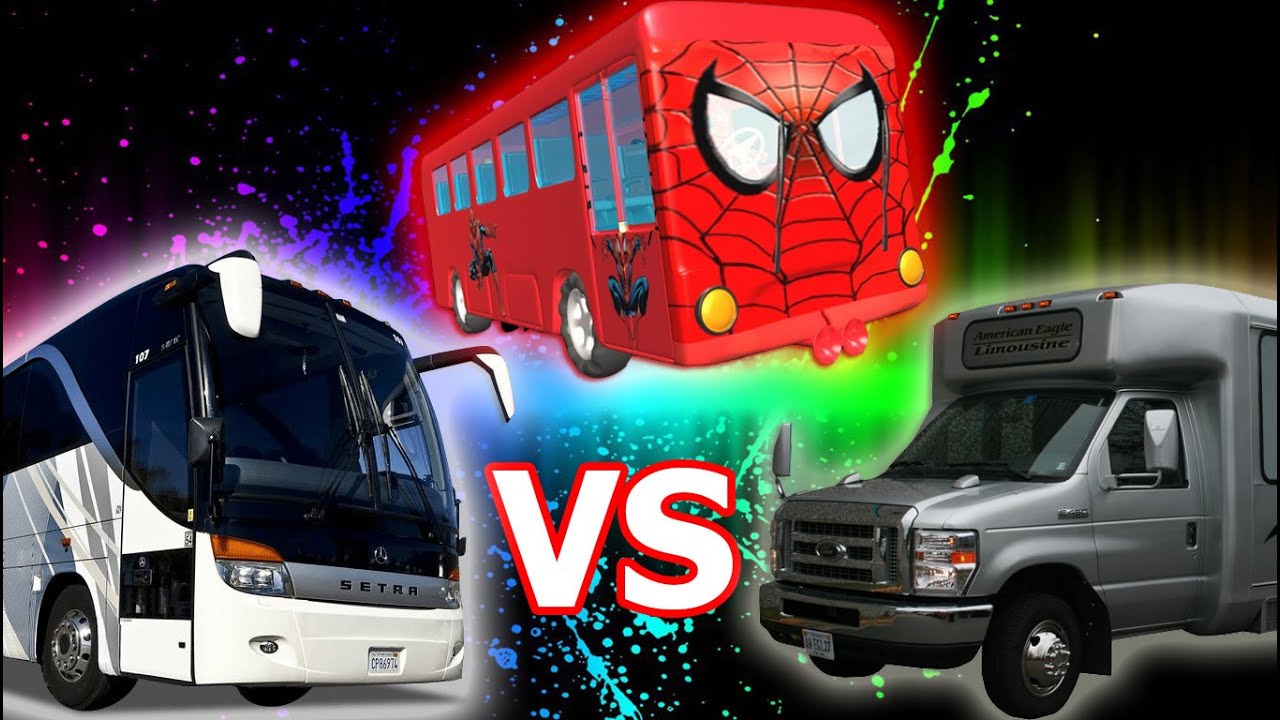 5 White Volvo Bus vs 5 Spider man Volvo Bus vs 5 Silver Volvo Bus Horn ...