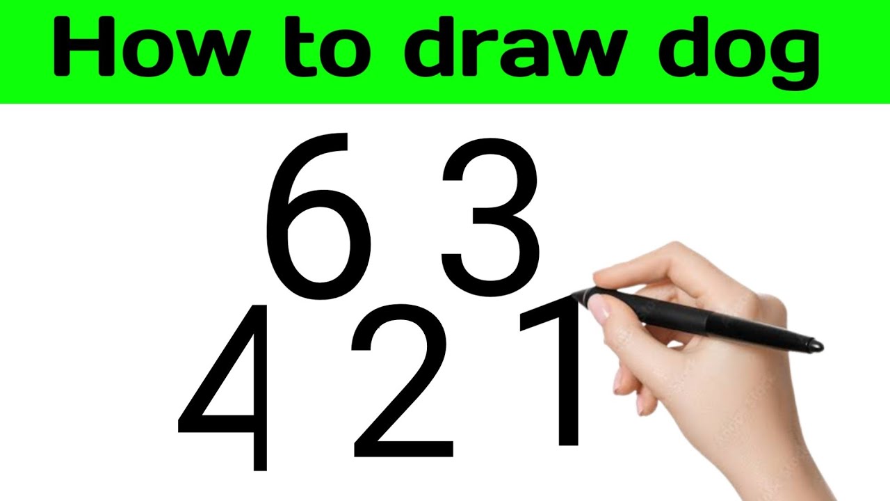 easy dog drawing with numbers || dog drawing easy, #dogdrawingeasy # ...