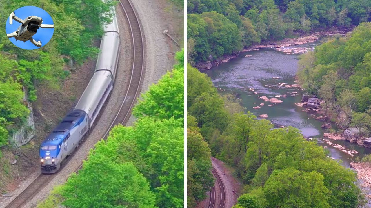 Along GREEN Trees & BLUE Waters! Amtrak at Hawk's Nest State Park ...