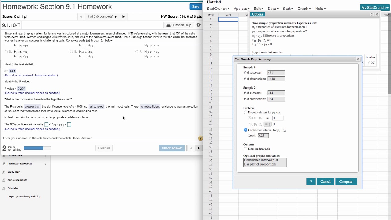 Chapter 9 homework solutions MyMathLab - YouTube