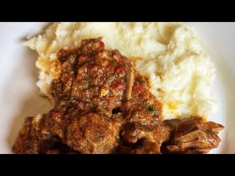 Eating pap and port stew South African traditional food Village life 🔥# ...