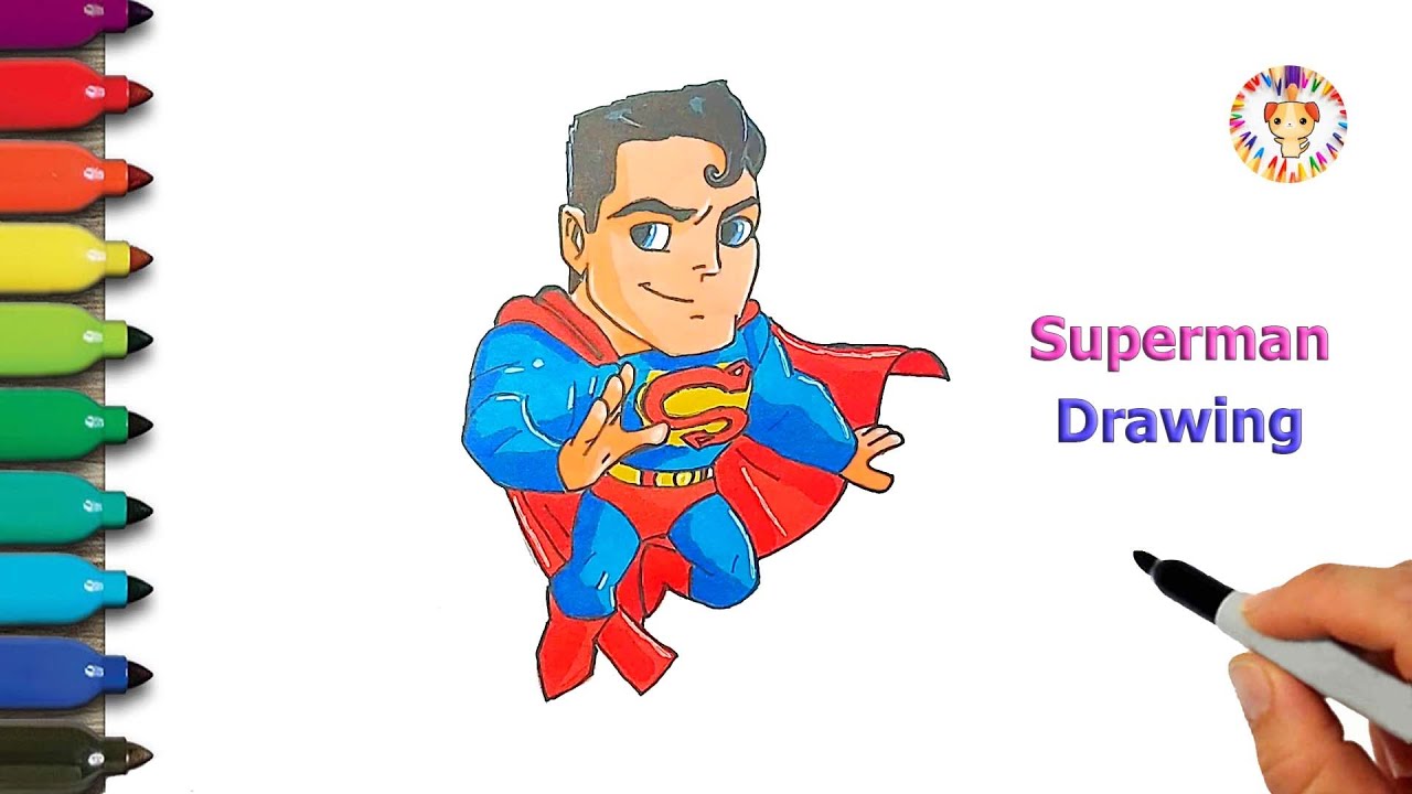How to draw Superman Superman drawing easy step by step | Superhero DC ...
