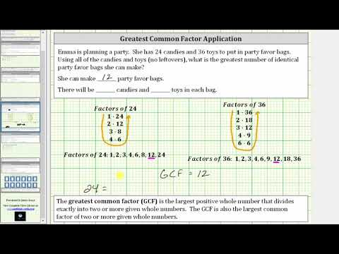 Greatest Common Factor Application - Factor Method Only - YouTube