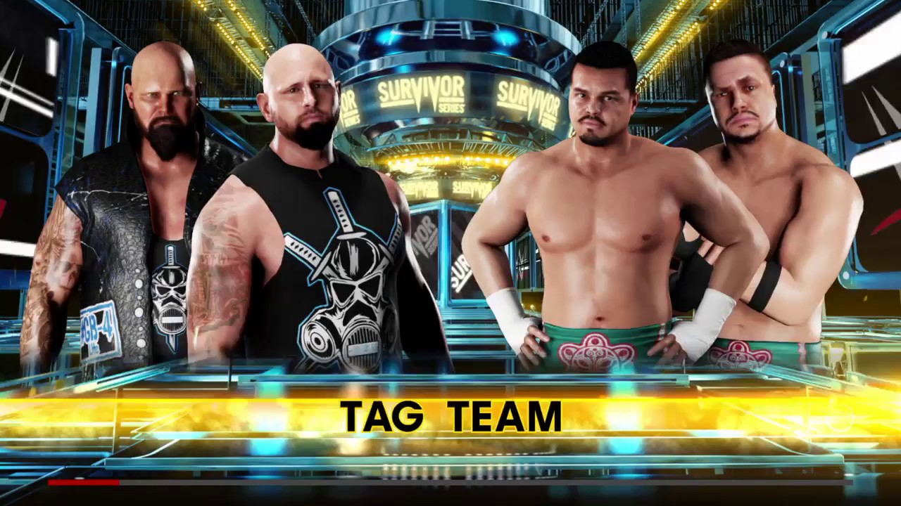 WWE 2K18 Karl Anderson,Luke Gallows VS Epico Colón,Primo Colón ...