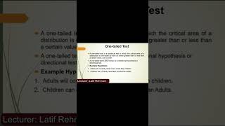 What is T test| One Tail-test| Two Tail Test | | Doovi