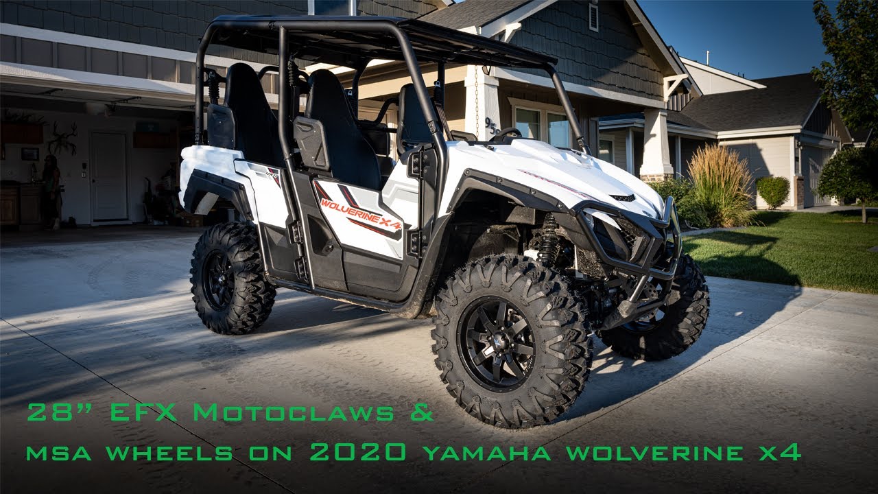 28" EFX Motoclaws and 14" MSA Wheels on a 2020 Yamaha Wolverine X4 ...