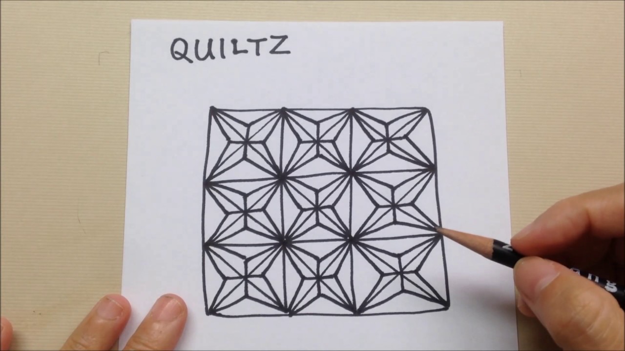 如何畫一般圖樣 How to draw the Tangle Pattern QUILTZ - YouTube