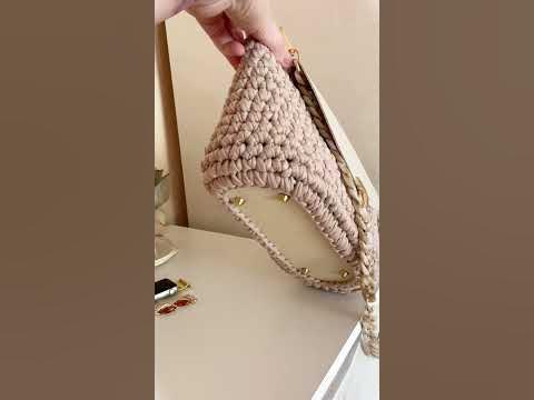 Вязанная сумка с дном - YouTube