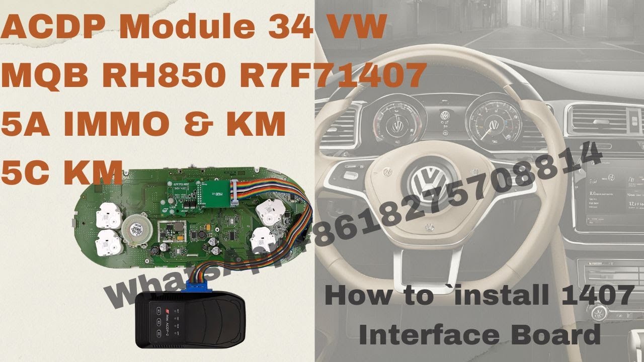 How to install VW MQB RH850 R7F71407 5A 5C interface board - YouTube
