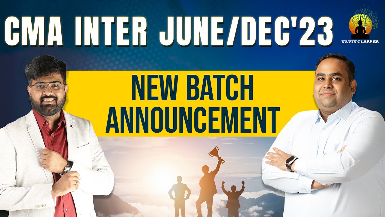 CMA Inter June'23 & Dec'23 | New Batch Details | CMA Inter Live ...