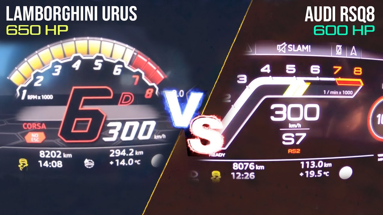 Lamborghini Urus VS Audi RSQ8 | Acceleration Battle 0-300 km/h - YouTube