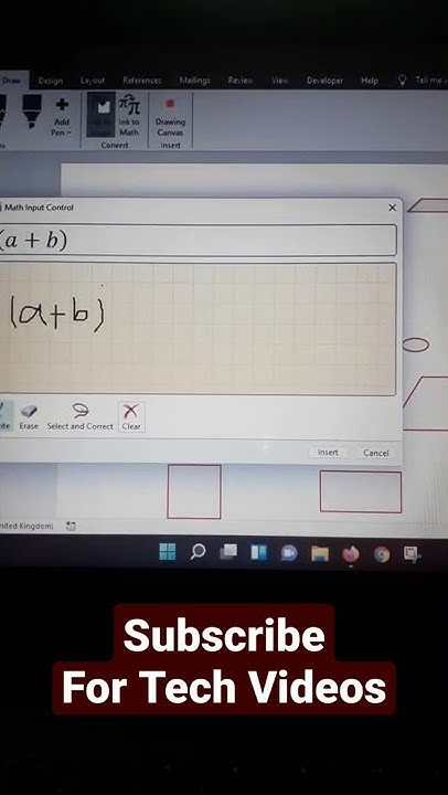 Math input control in ms word 2019 #shorts - YouTube