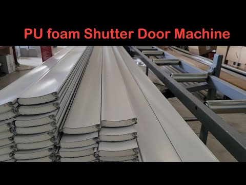 Pu foam door shutter machine - YouTube