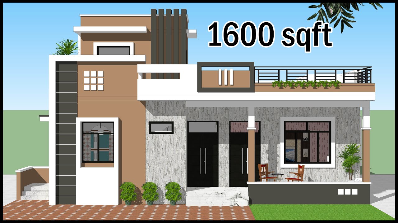 1600 SqFt East Facing House Design | 4 Room 3D House Plan | Latest ...