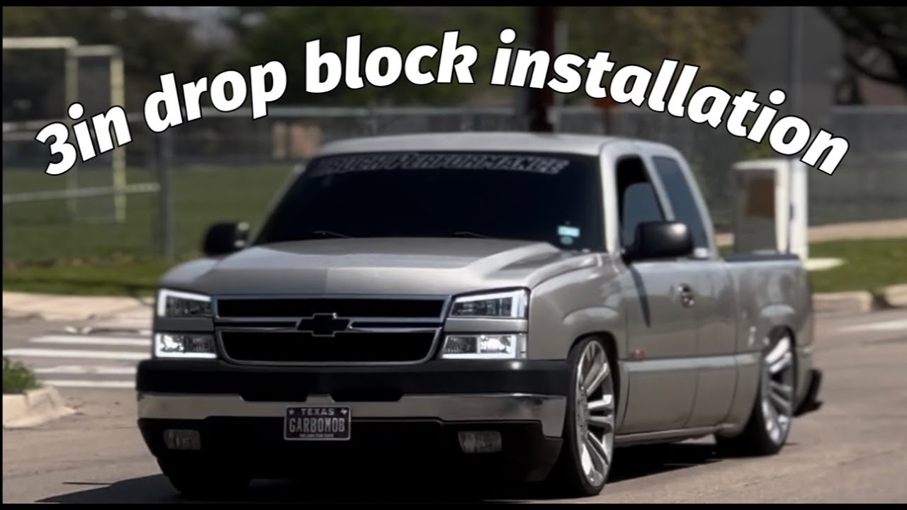 INSTALLING LOWERING BLOCKS!! SILVERADO GETS LOW - YouTube