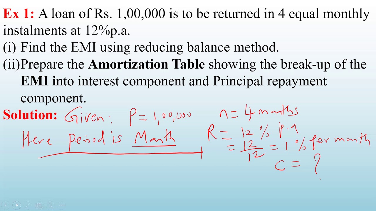 FYBCOM: SEM II: EMI and Amortization Table - YouTube