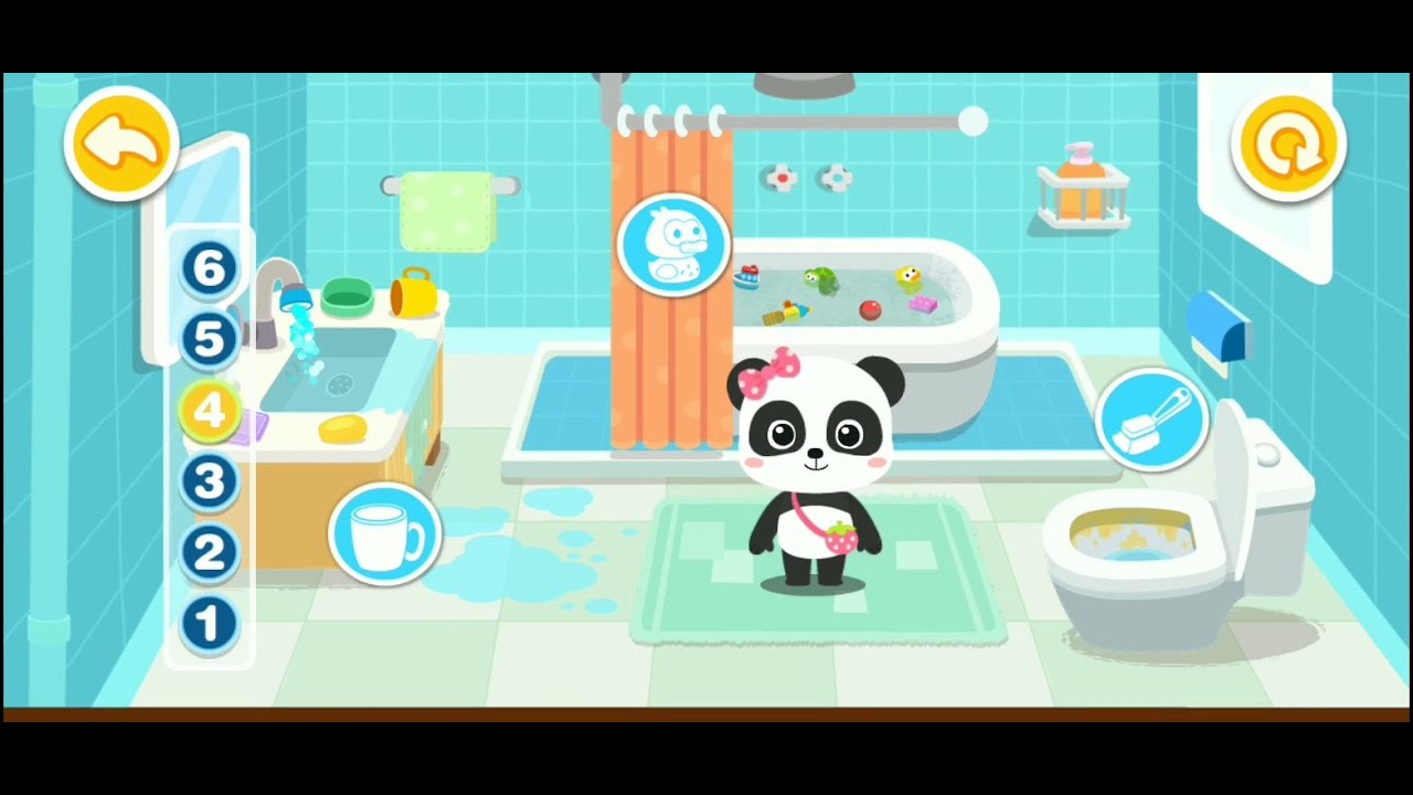 Baby Bus | BAYI PANDA MEMBERSIHKAN KAMAR MANDI PERMAINAN ANAK GAME ANAK ...