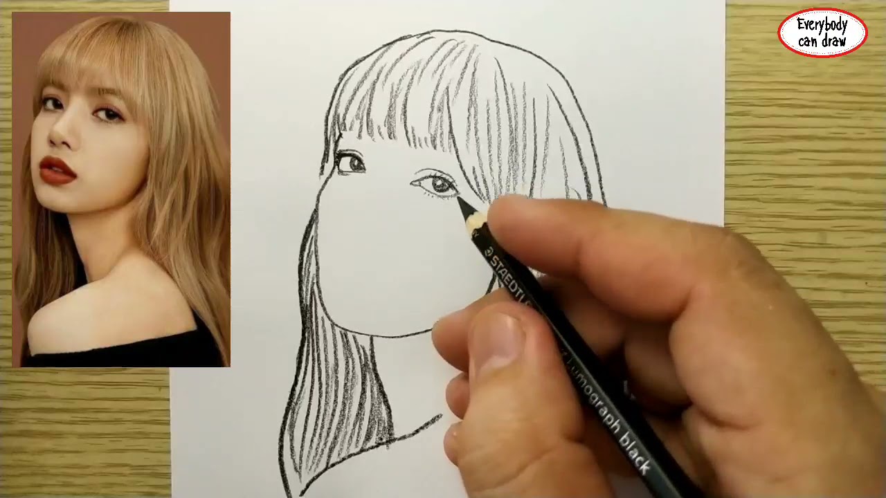 VERY EASY , How to draw lisa blackpink lalisa / learn drawing academy ...