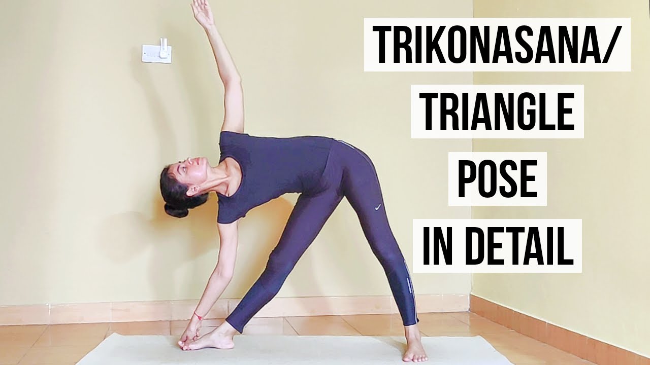 How to do Trikonasana - Triangle Pose l with & without props l Archie's ...