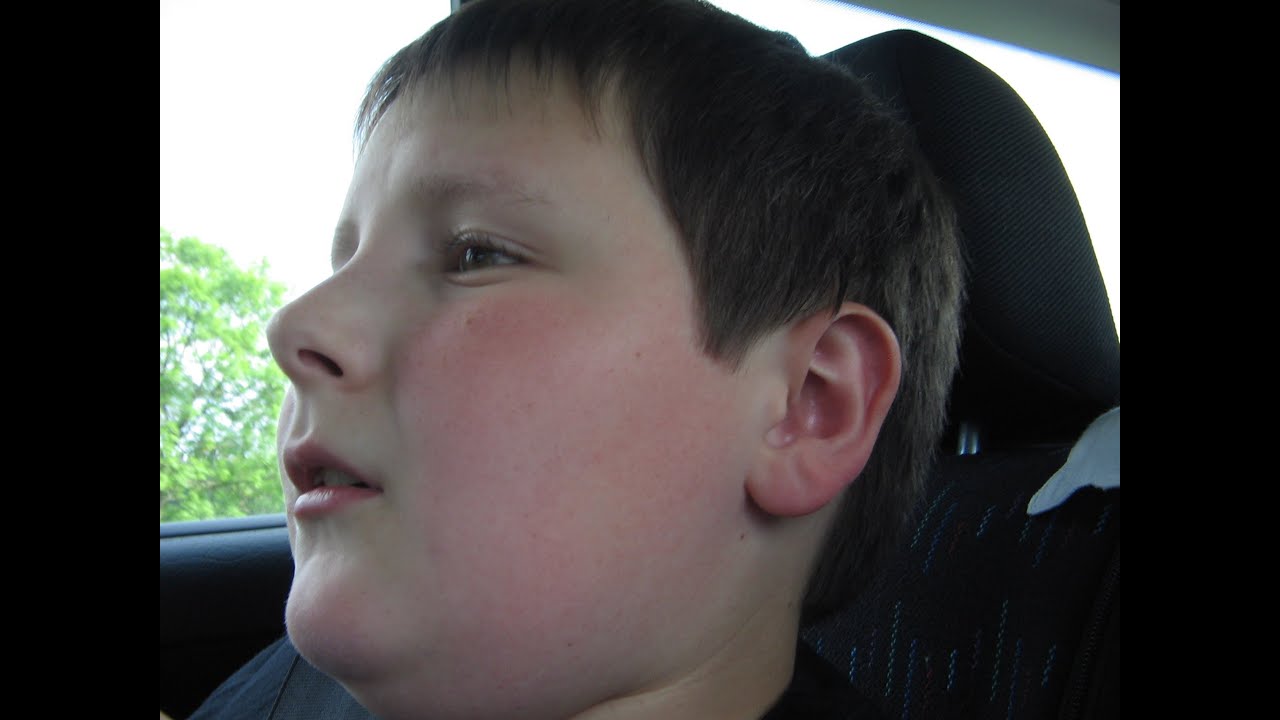 machine has to throw up during car ride with parents - YouTube