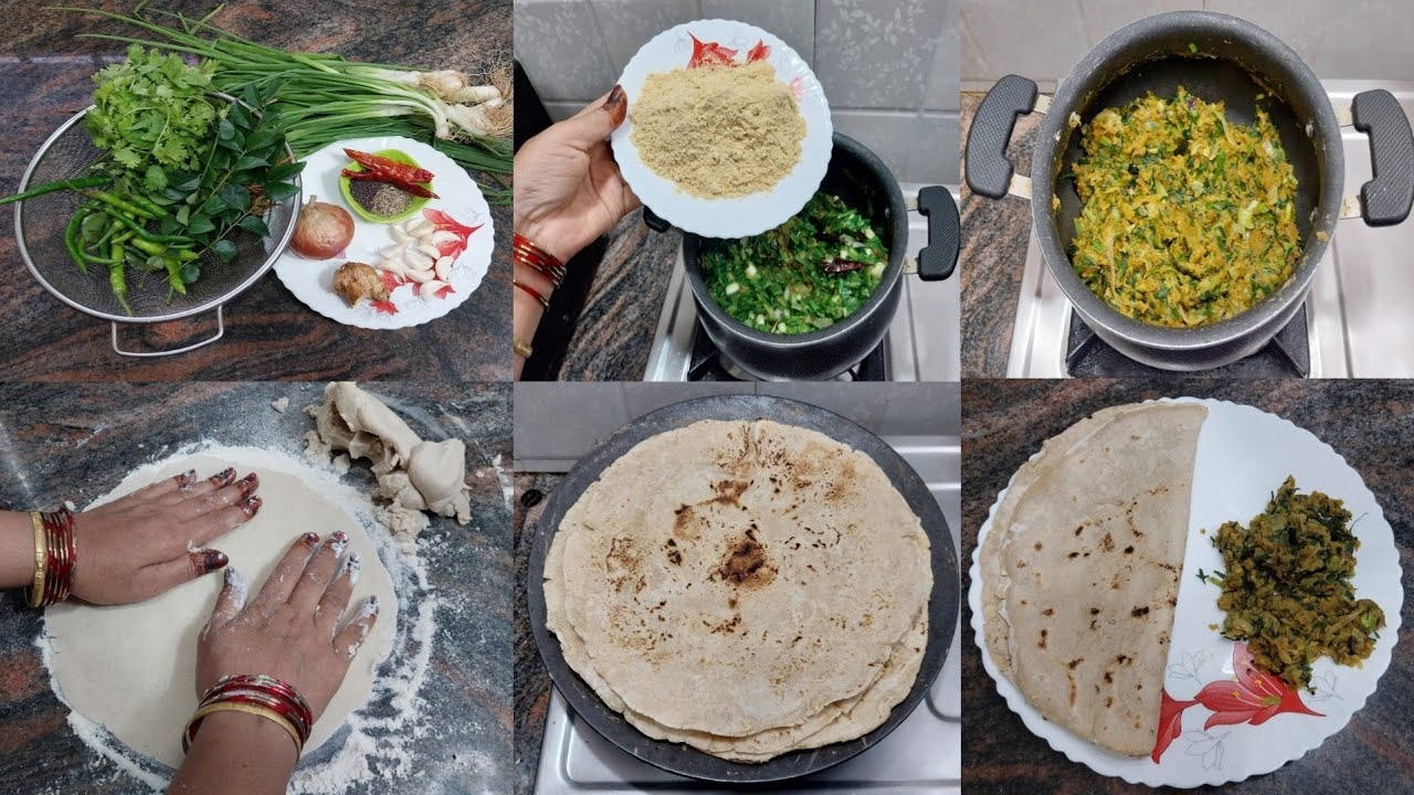 Jawari ki Roti Hari piyaz Besan Recipe || ज्वार रोटी बेसन || Mazedaar ...