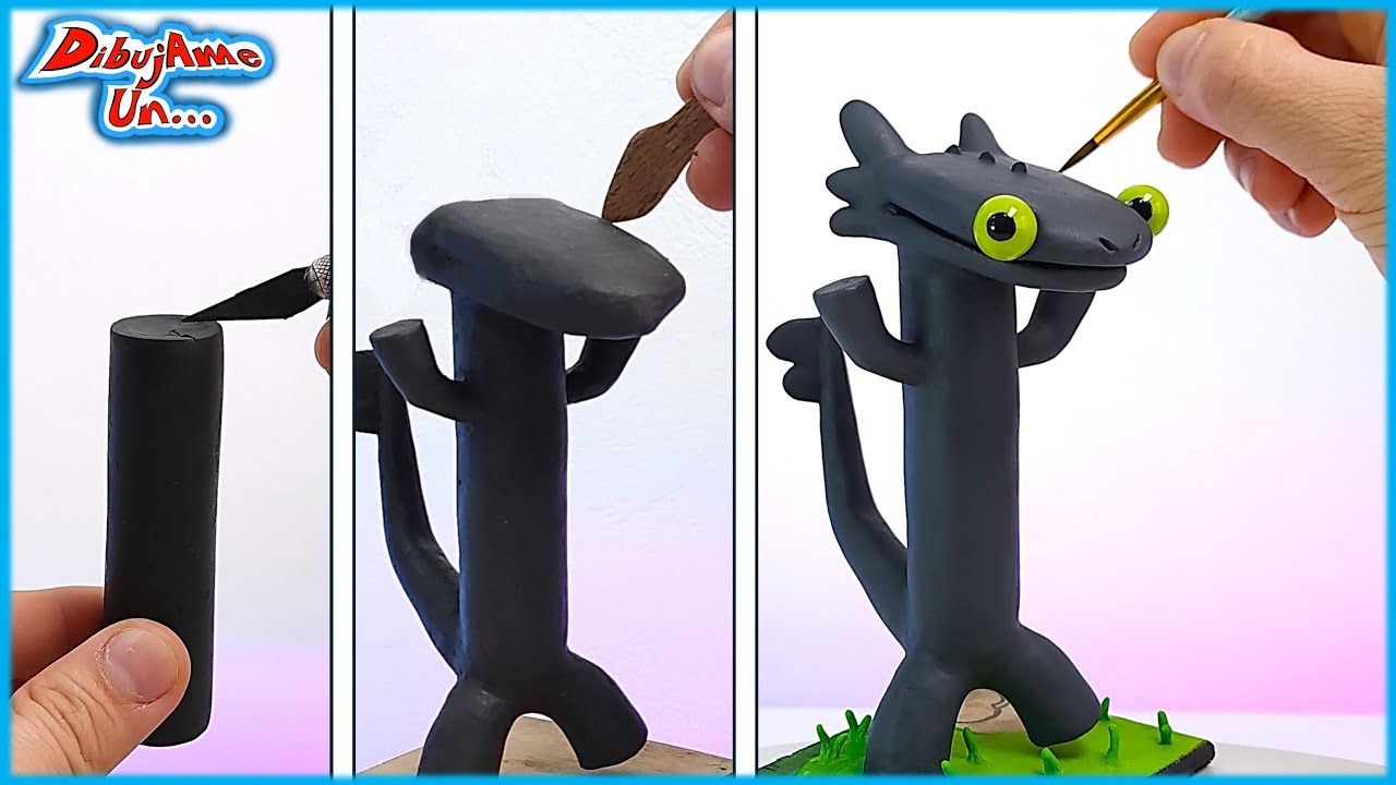 Como hacer MEME CHIMUELO Bailando Escultura de Plastilina | Toothless ...