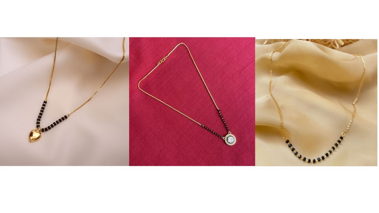 gold mini mangalsutra designs with weight - YouTube
