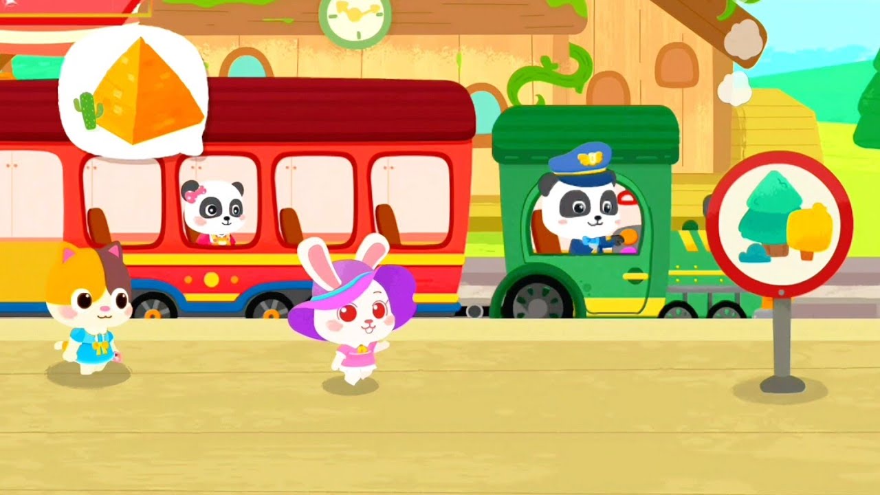 Captain Kiki & Baby Panda's Fun Train Ride | BabyBus train Episode 9 ...