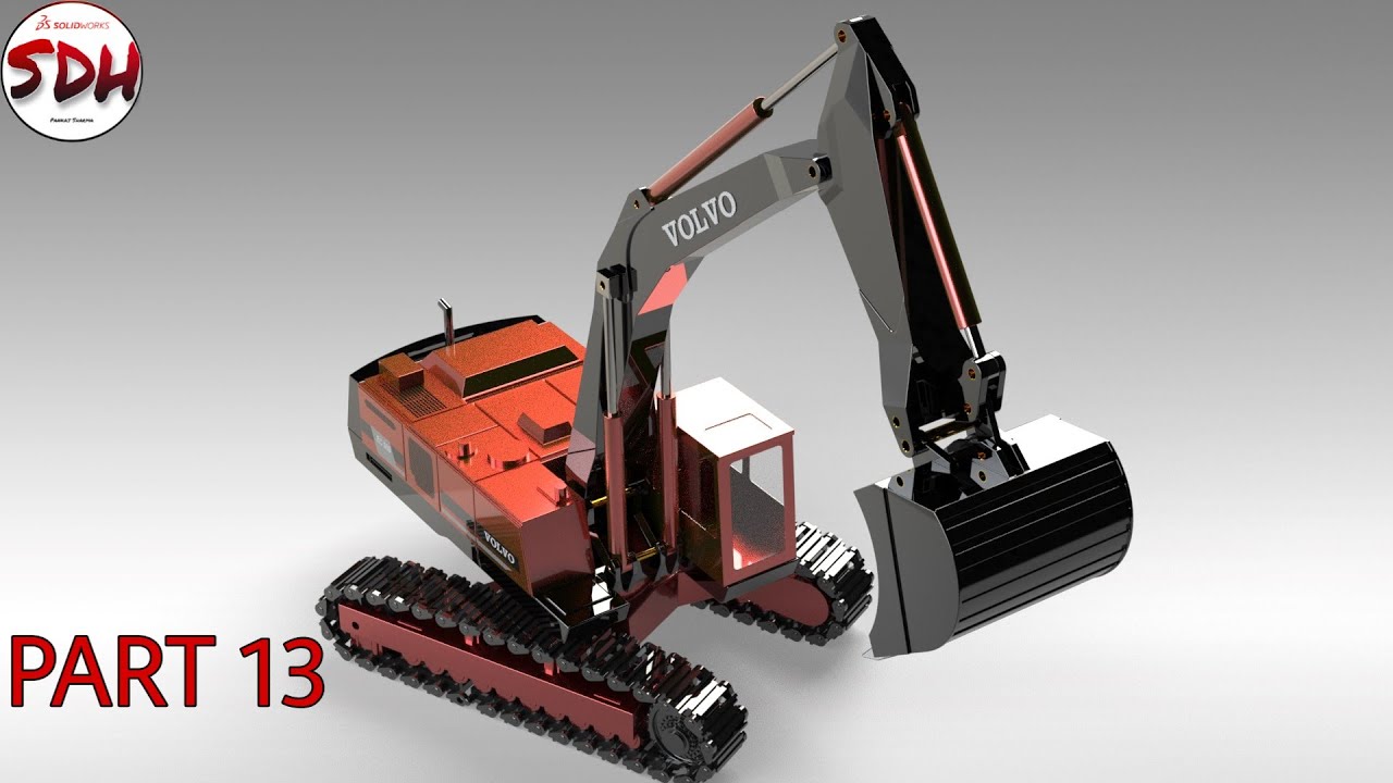 Volvo Excavator Turret Bed | Solidworks Design Hub - YouTube