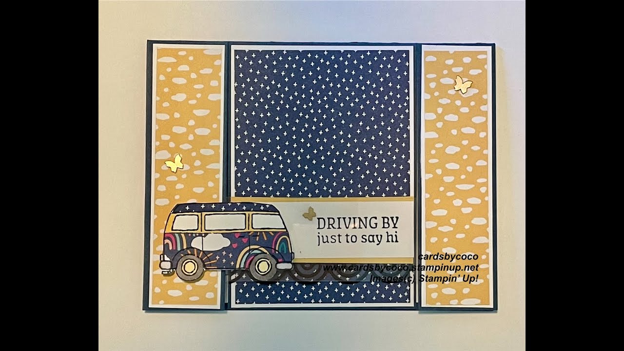 Spanner (or Bridge Fold) Driving By Card With a Bit of Paper Piecing ...