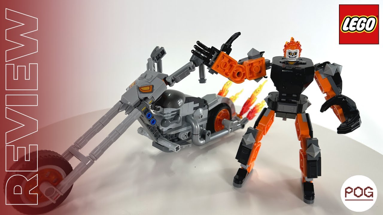 Lego Ghost Rider Mech & Bike Set Review, Lego Set 76245 - YouTube