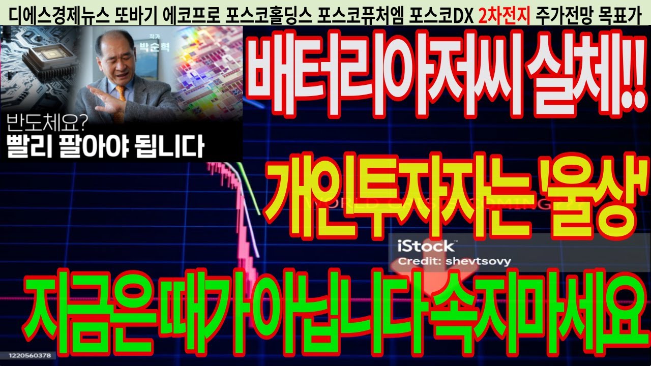 배터리아저씨 실체 개인투자자는 울상 지금은 때가 아닙니다 속지마세요 디에스경제뉴스 또바기 Feat 박순혁 에코프로