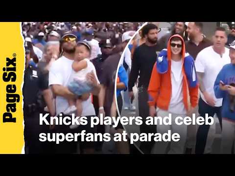 Knicks players & celebrity superfans at parade: Jalen Brunson, Timothée Chalamet, Spike Lee, more