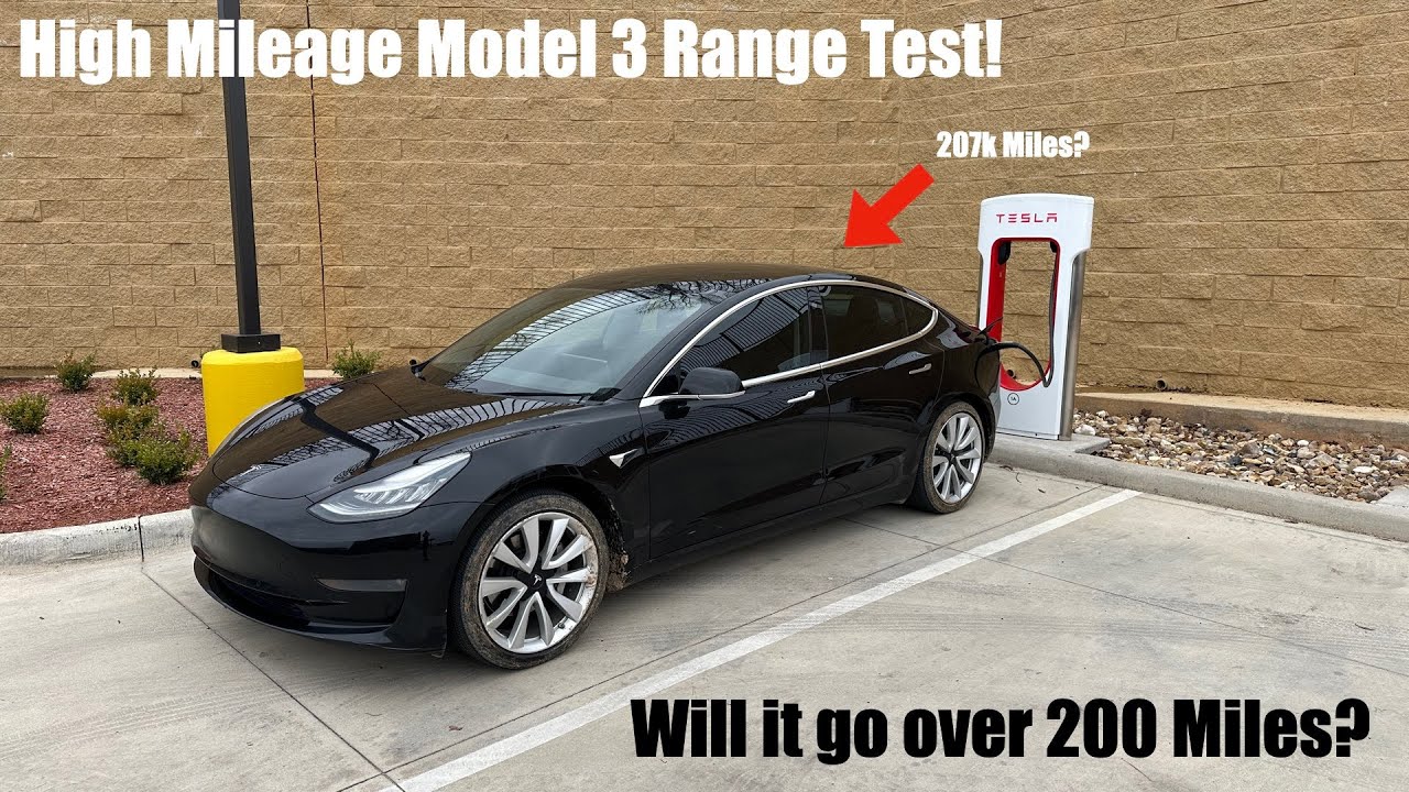 HIGH MILEAGE Tesla Model 3 RANGE TEST | Will it go 200 Miles? - YouTube
